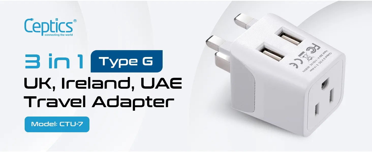 Power Up Anywhere: Ceptics UK Travel Adapter Plug - Your Ultimate Travel Companion - Travelistia